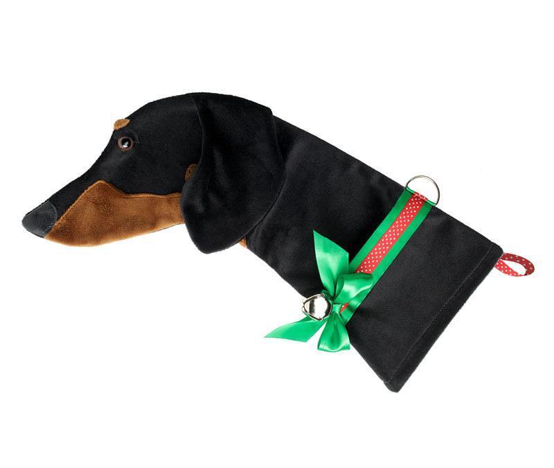 Dachshund Shaped Christmas Stocking - Black & Tan – WeenieWarmers